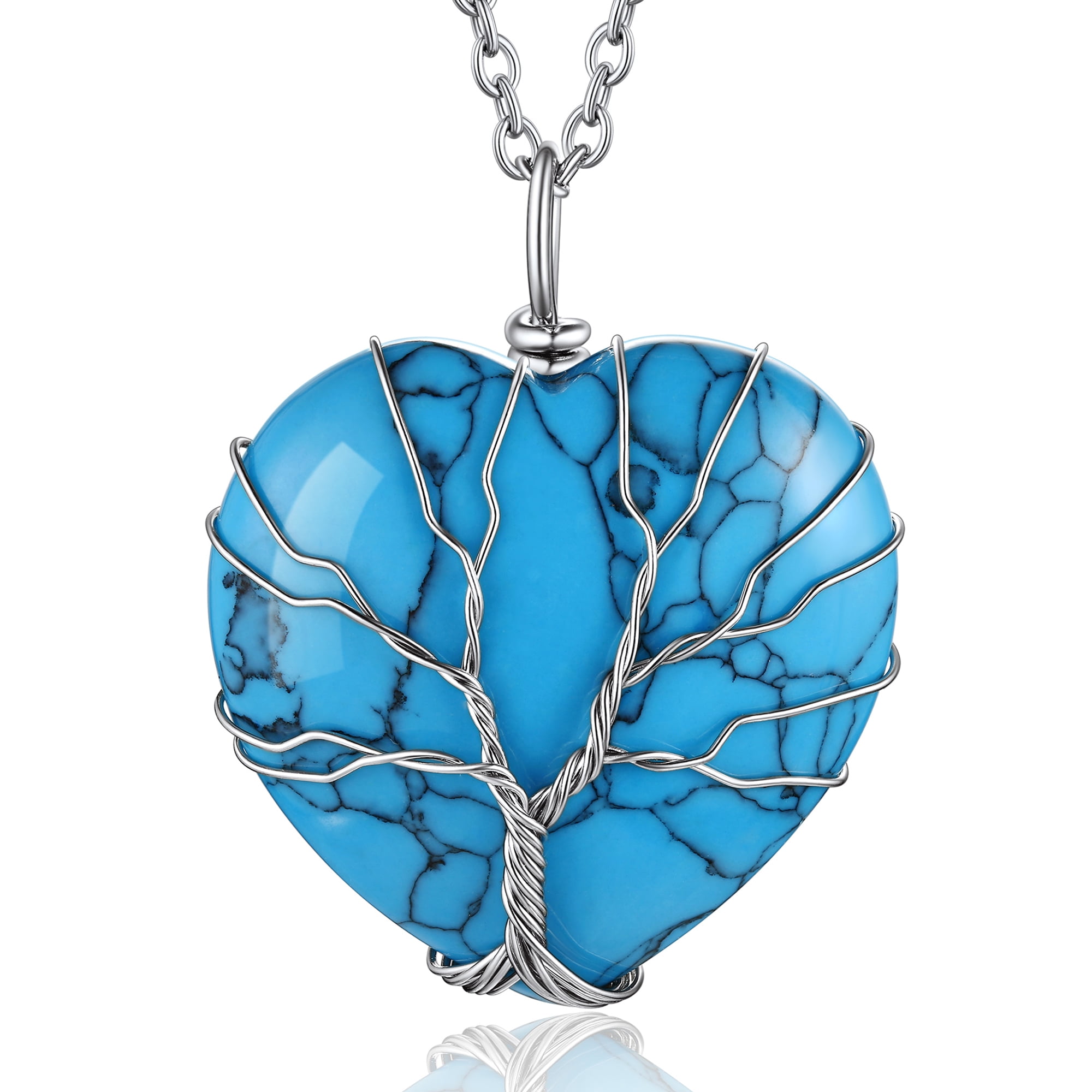 Bestyle Handmade Tree of Life Crystal Necklace, December Birthstone ...