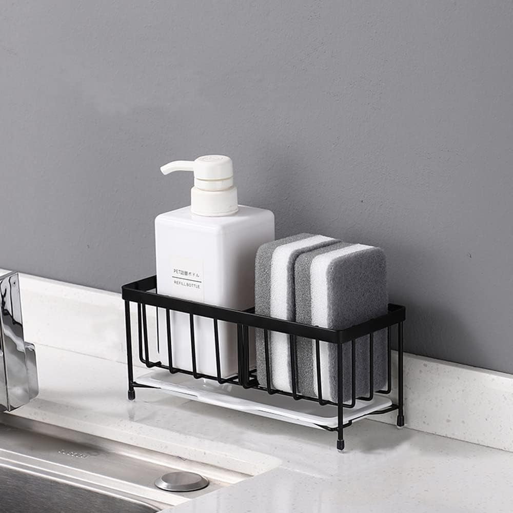 Bestyol Kitchen Sink Caddy Stainless Steel Sponge Holder with Removable ...