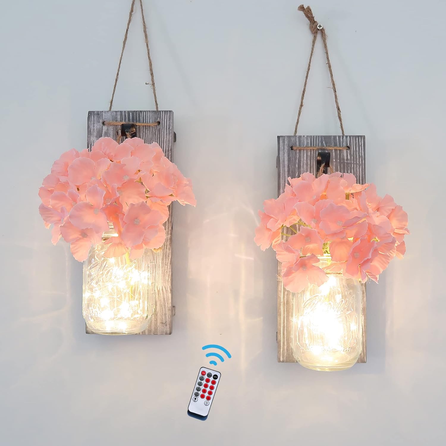 Besuerte Mason Jar Wall Decor Set of 2, Farmhouse Decor Living Room ...