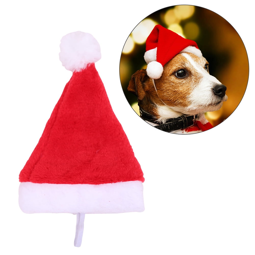 Besufy Plush Pet Santa Hat, Christmas Holiday Costume Accessories for ...
