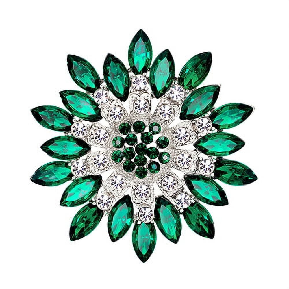 Besufy Women Flower Brooch Pin, Rhinestone Jewelry for Wedding or Party ...