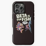 Beta Fish Humor Bubble Letter Funny Art iPhone Case 11 12 13 14 15 16 ...