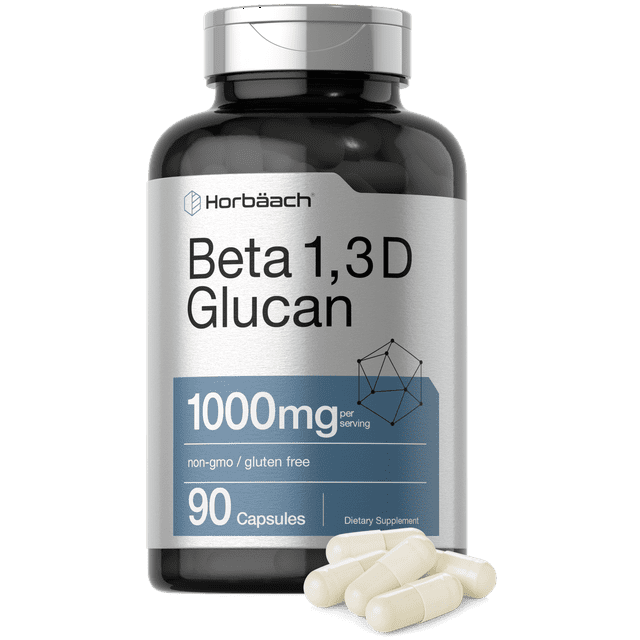 Beta Glucan 1 3D 1000 mg | 90 Capsules | Beta 1,3, 1,6 D Glucan | by Horbaach - Walmart.com