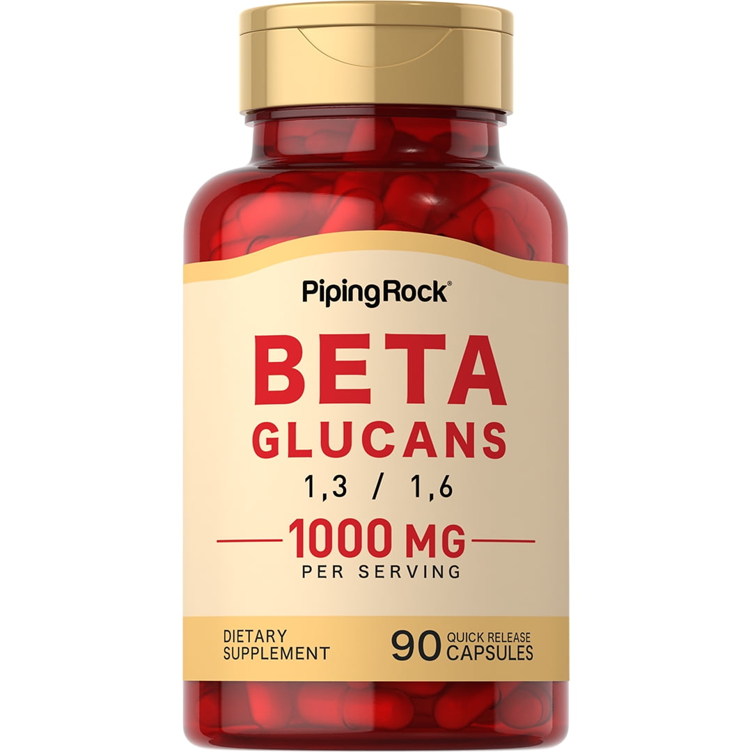 Piping Rock Beta Glucan 1,3D, 1000mg, 90 Capsules Supplement - Walmart.com