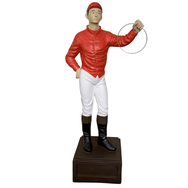 Betach Home Classic Red Lawn Jockey Garden Statue, Premium Fiberglass ...