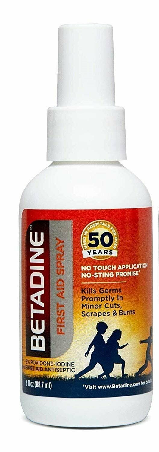 Betadine 5% Povidone First Aid Antiseptic Spray Treats Minor Cuts ...
