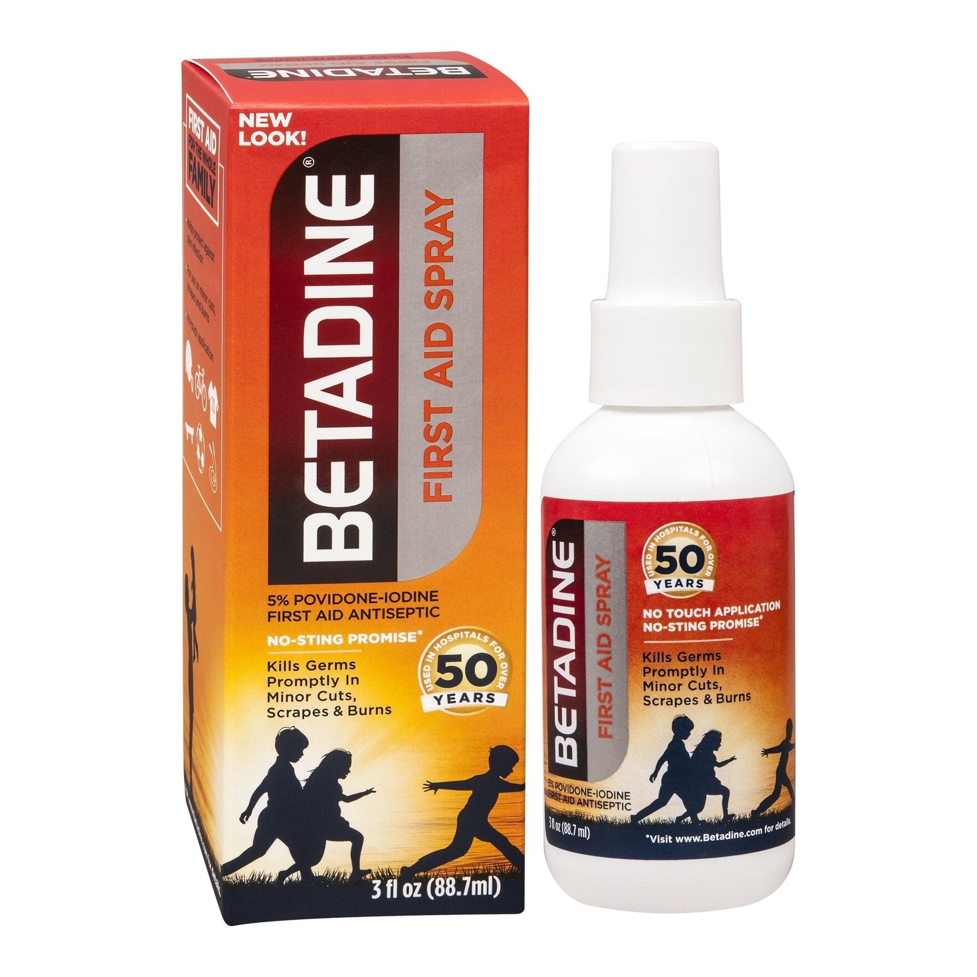 Betadine® Povidone-Iodine Antiseptic, 88.7 mL spray bottle - Walmart.com