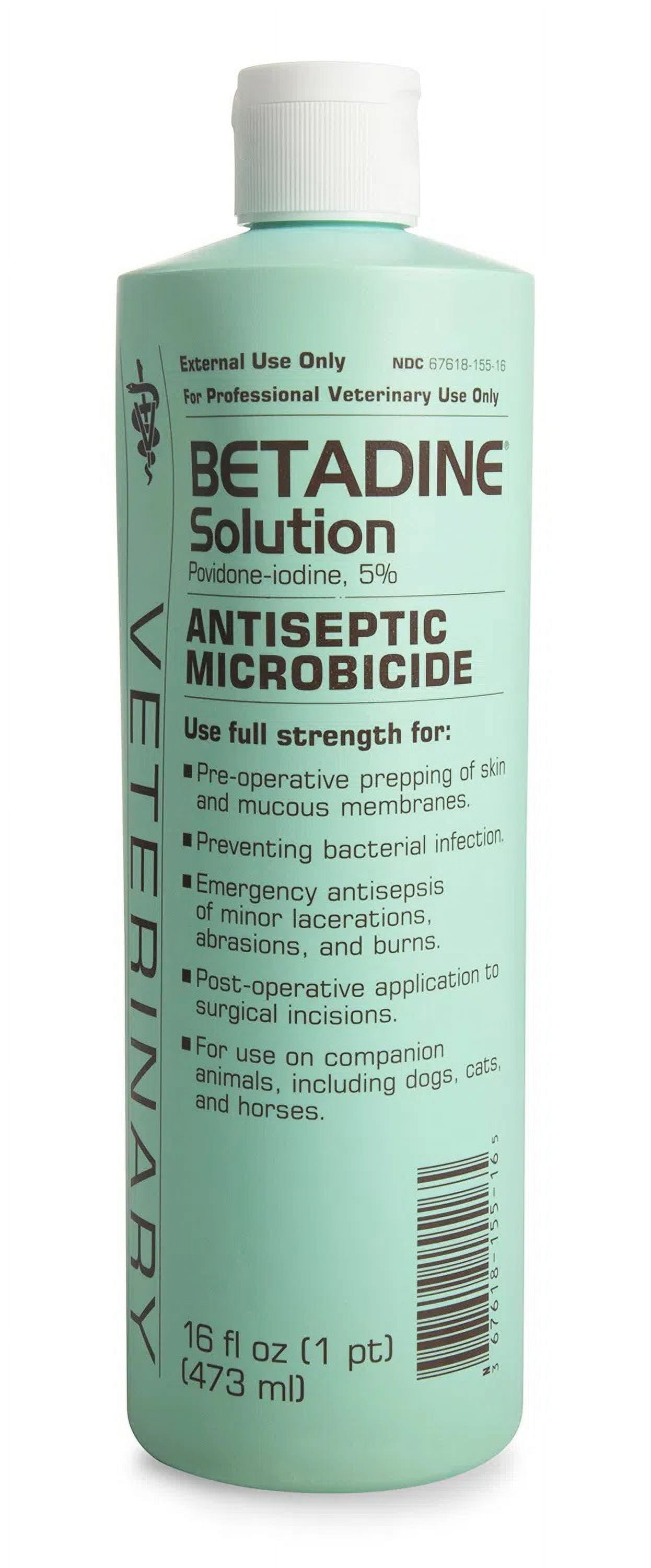 Betadine Antiseptic Iodine Solution 16oz for Cleansing Skin and Wounds ...