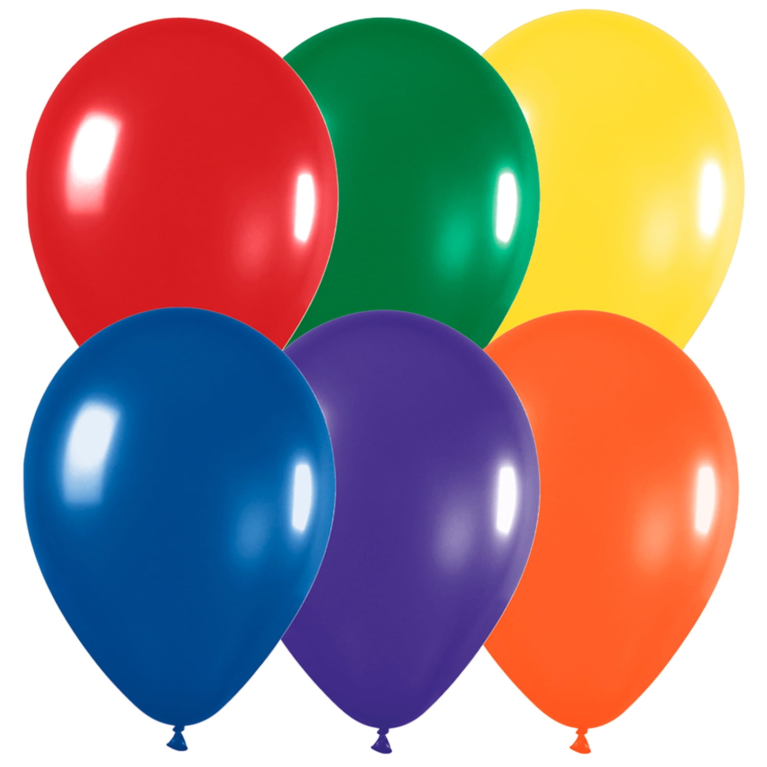 Betallic Crystal Assortment 6 Colors 11" Latex Balloons, 100 CT ...