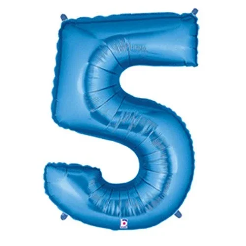 Betallic Number 5 Balloon Blue 34" - Walmart.com