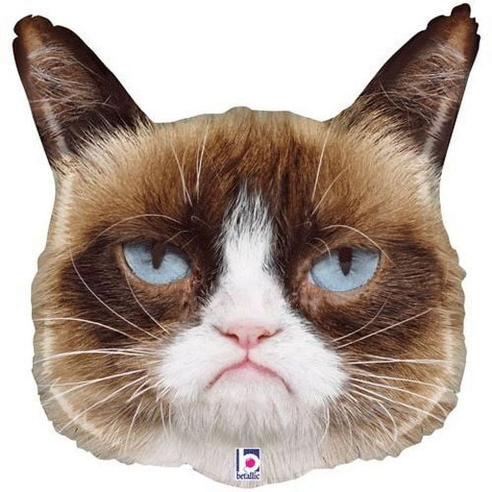 Betallic Party Decorations Balloon, Plastic White Grumpy Cat, 28", 1.48 ...