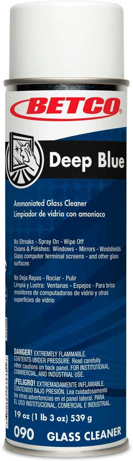 Betco Deep Blue Glass & Surface Cleaner - 12/CS, 19 oz. Aerosol Can ...