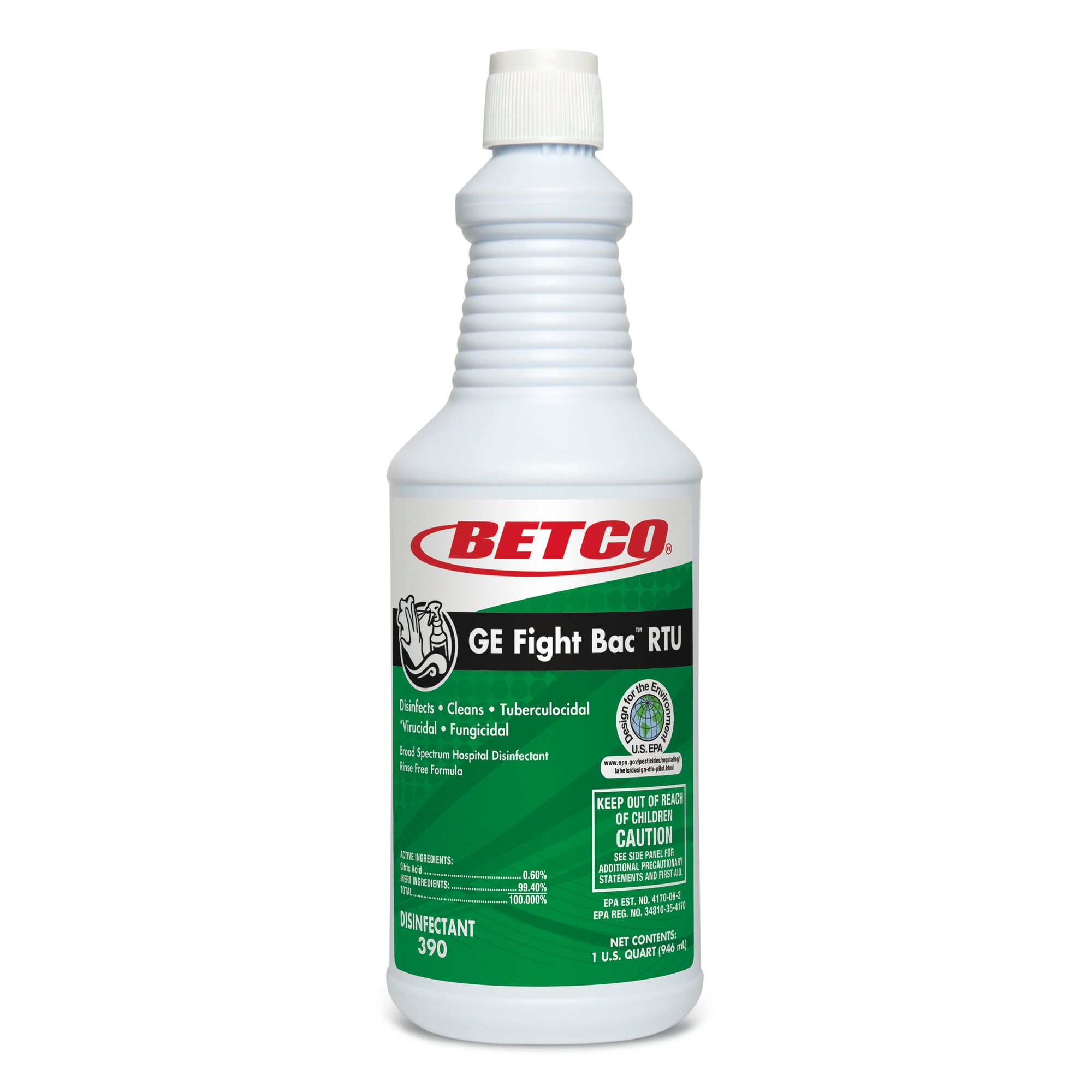 Betco® GE Fight-Bac RTU Disinfectant, 32 Oz Bottle, Case Of 12 - Walmart.com