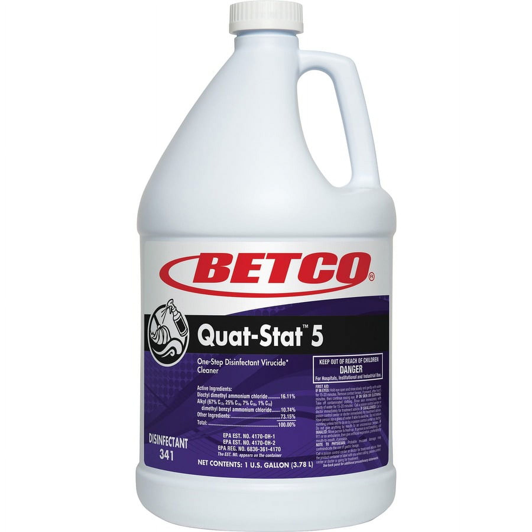 Betco Quat-Stat 5 Disinfectant Gallon - Concentrate Liquid - 128 fl oz ...
