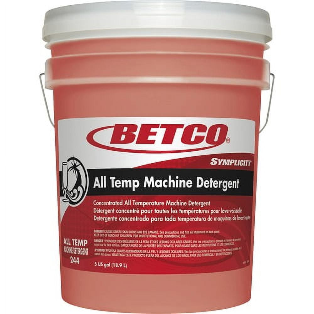 Betco Symplicity All Temp Machine Detergent - Liquid - 640 fl oz (20 quart) - Surfactant Scent ...
