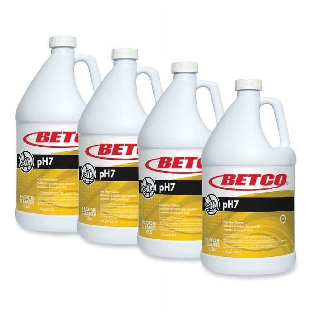 Betco pH7 Floor Cleaner, Lemon Scent, 1 gal Bottle, 4/Carton, Each ...