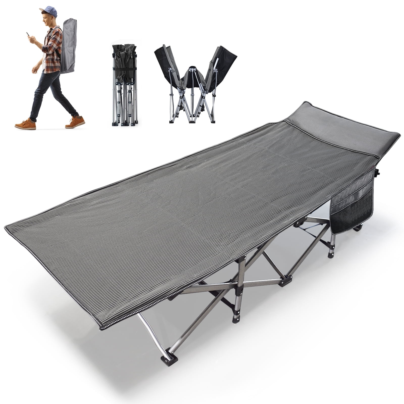 Betcozy Camping Cot, Portable Folding Bed Cot for Rest, 1200D Double ...