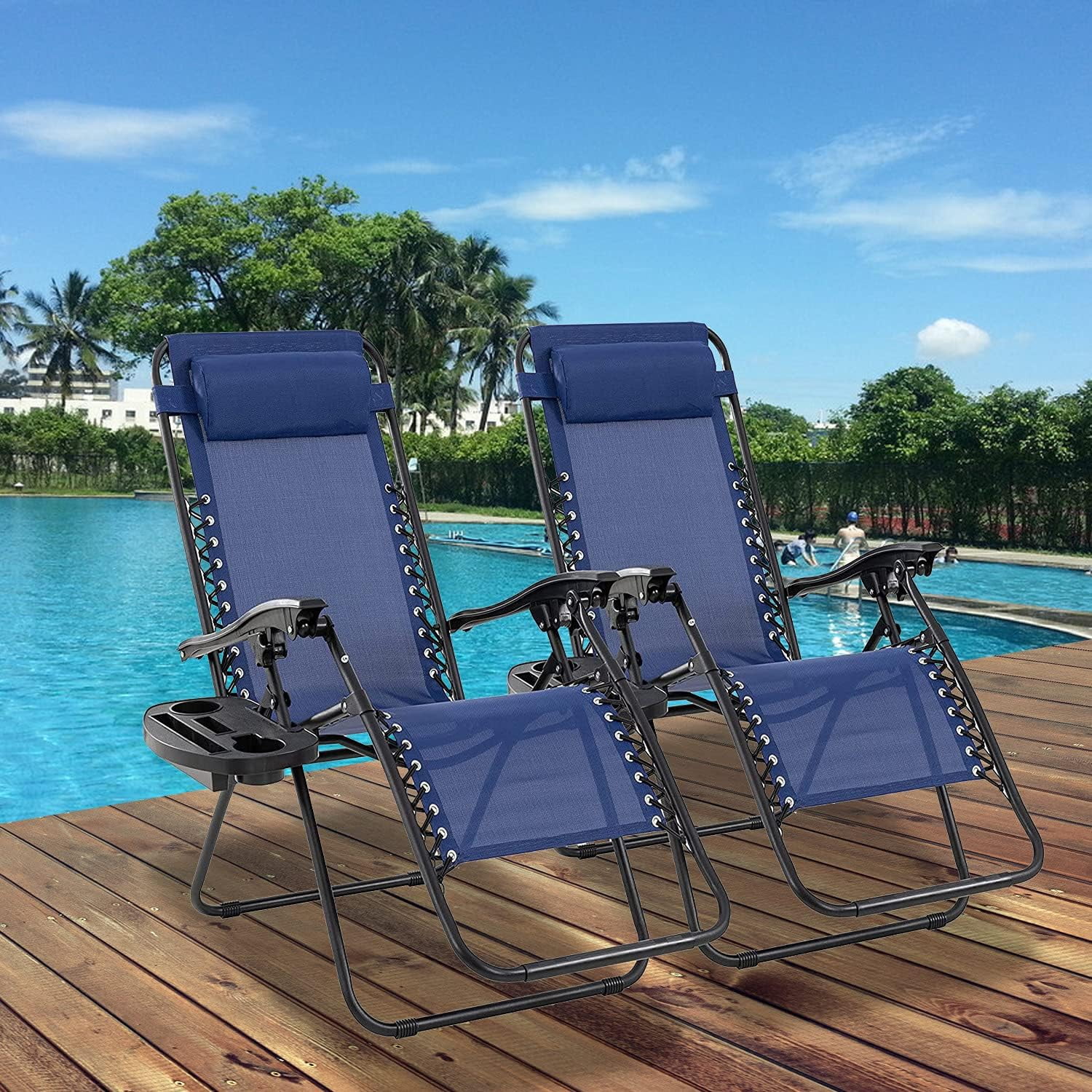 Betcozy Zero Gravity Chairs, Set of 2 Patio Folding Lawn Outdoor Lounge ...
