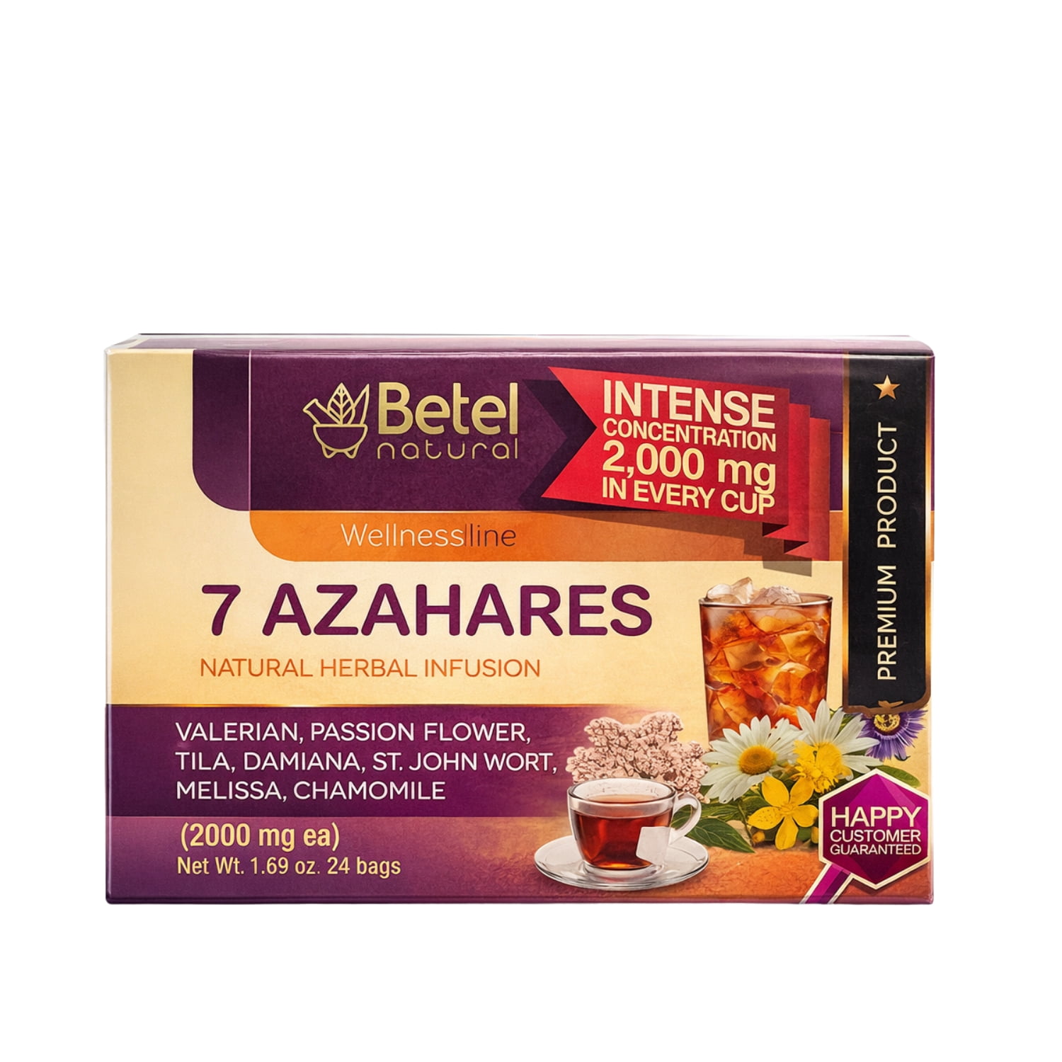 Betel Natural 7 Azahares Herbal Tea 24 Bags, Natural Herbal Infusion ...
