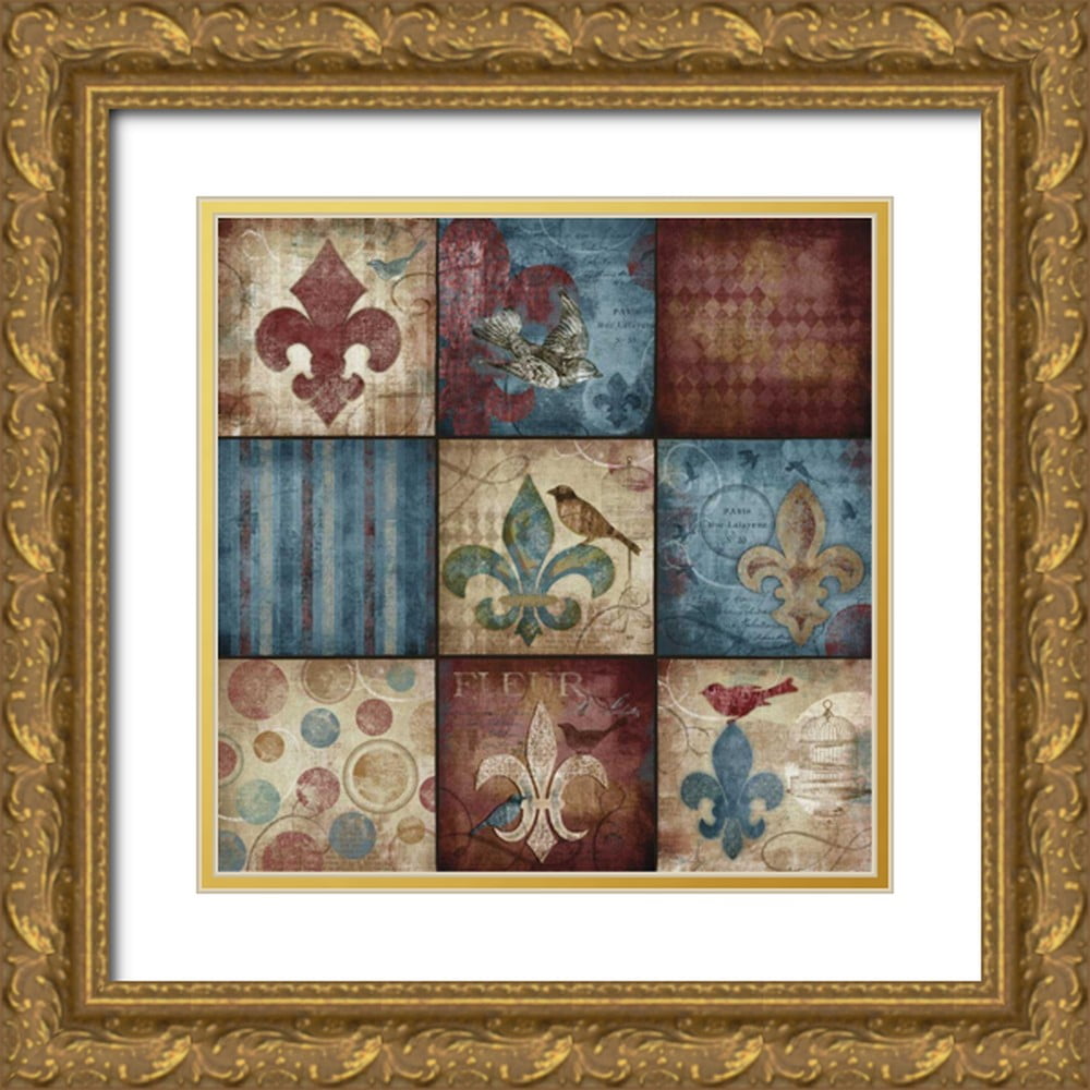 Beth Anne Creative 20x20 Gold Ornate Wood Framed with Double Matting ...