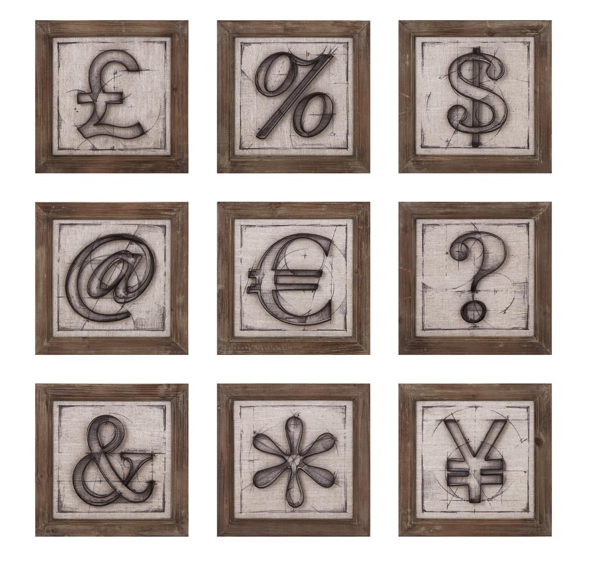 Beth Kushnick Symbols Wall Decor - Ast 9 - Walmart.com