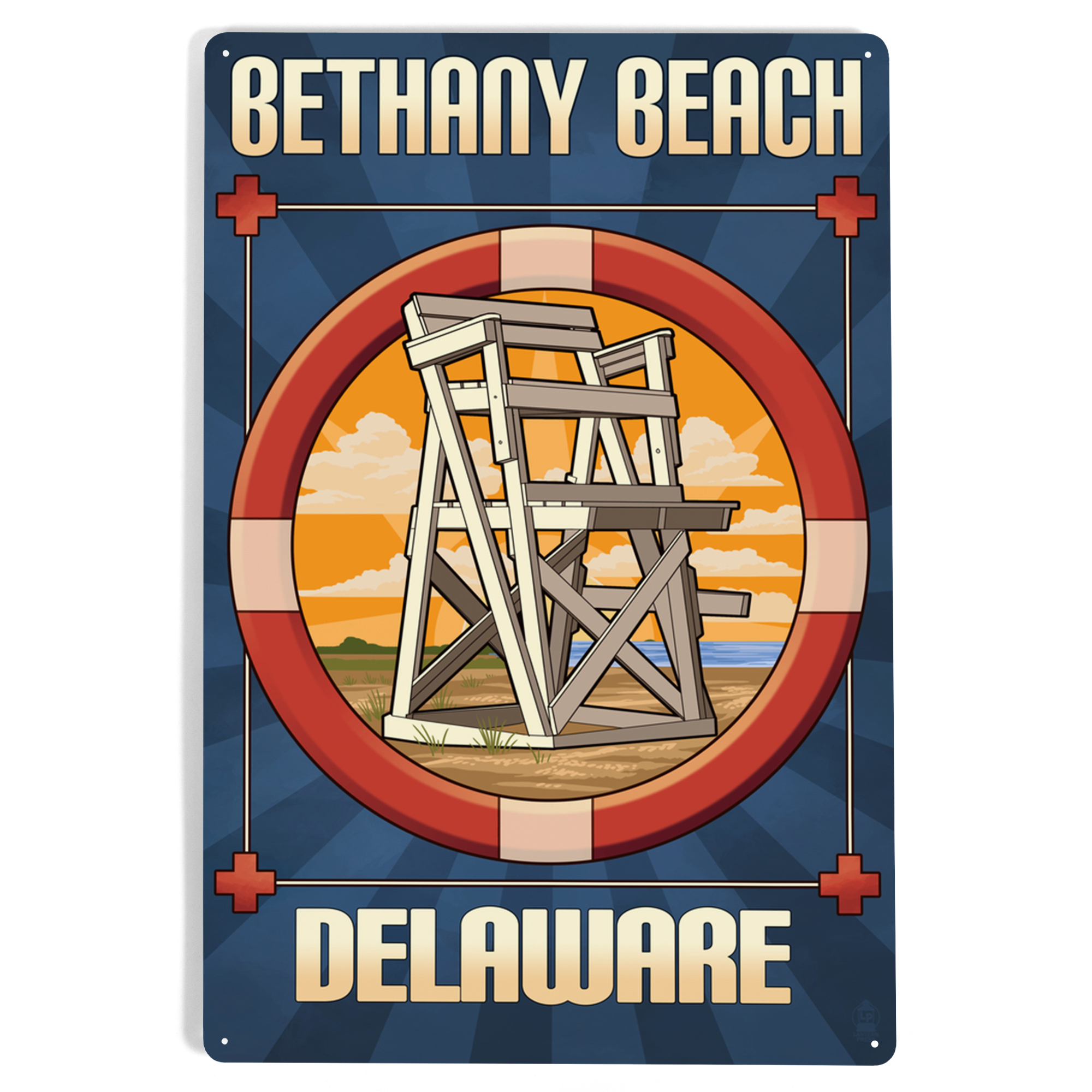 Bethany Beach, Delaware, Lifeguard Chair (12x18 Aluminum Art, Indoor ...