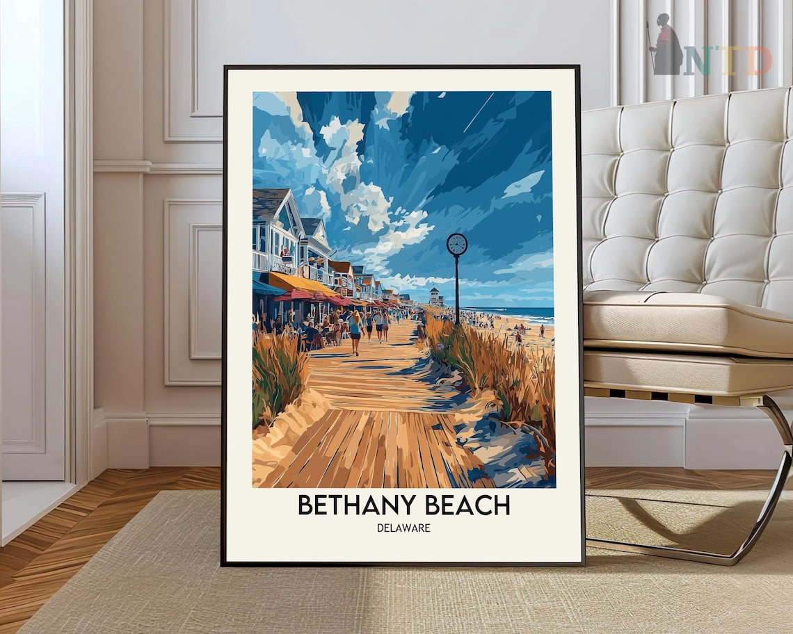 Bethany Beach Poster, Bethany Beach Print, Bethany Beachbethany Beach ...
