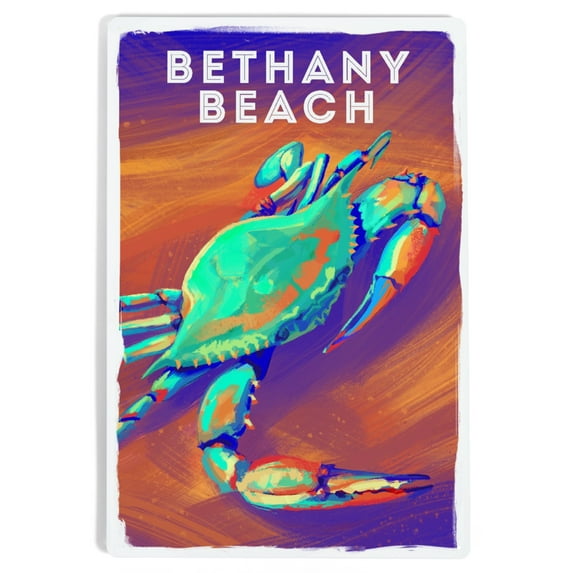 Bethany Beach, Vivid Series, Blue Crab (12x18 Aluminum Art, Indoor ...