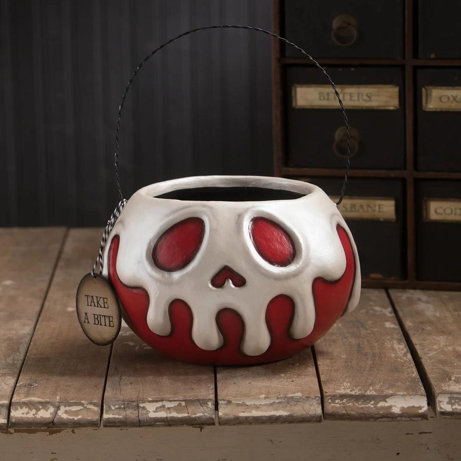 Bethany Lowe Large Red Apple With White Poison Bucket - Walmart.com