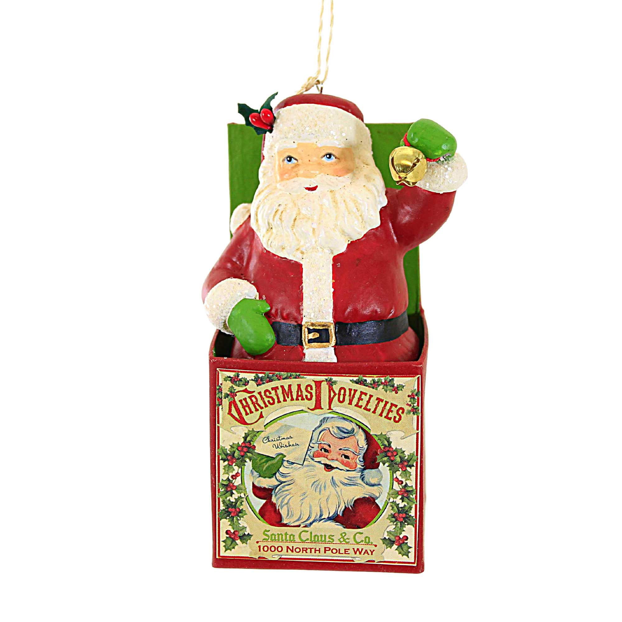 Bethany Lowe Santa In The Box Ornament - One Ornament 4.5 Inch ...