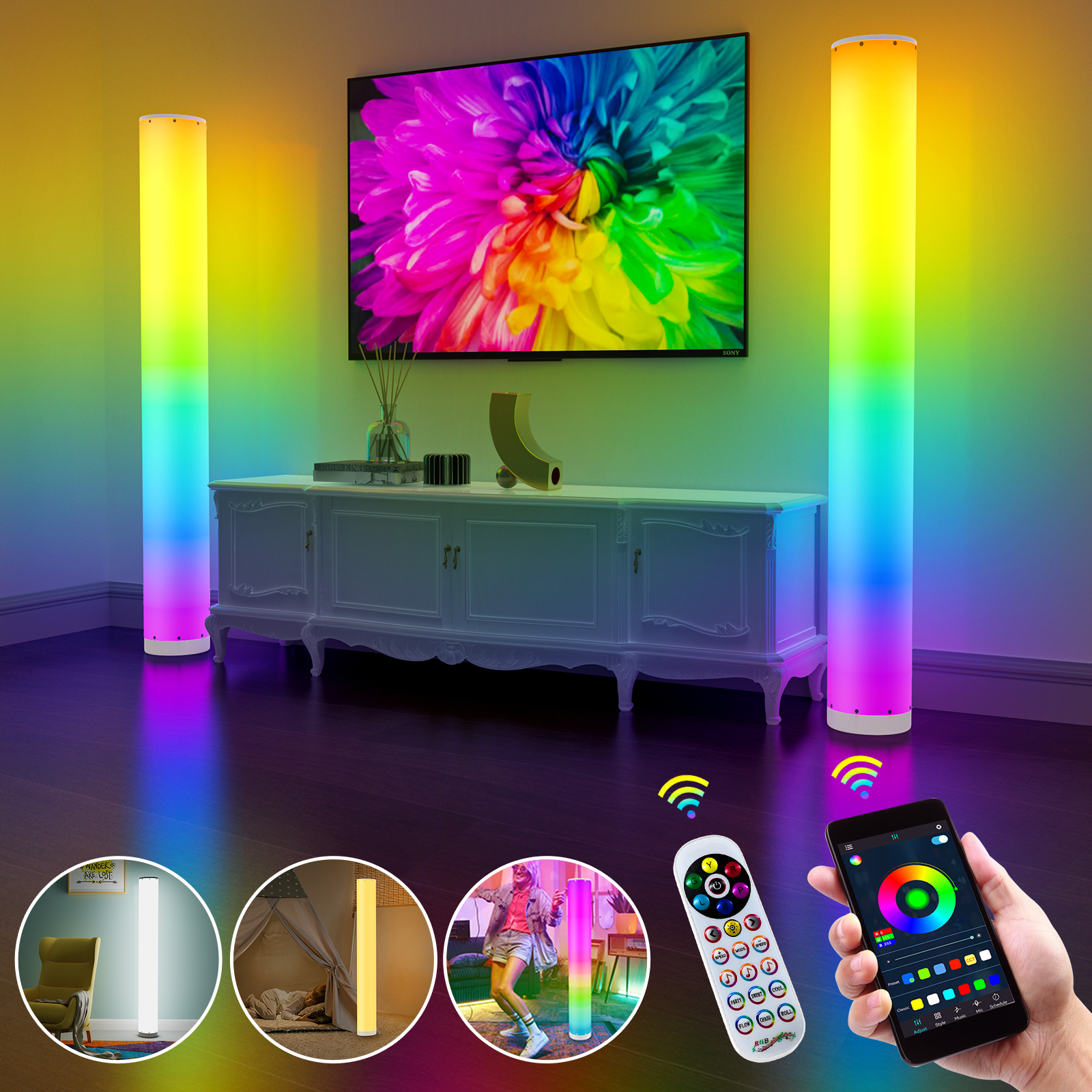 Prysm RGB Color Changing Floor Corner lamp - Walmart.com