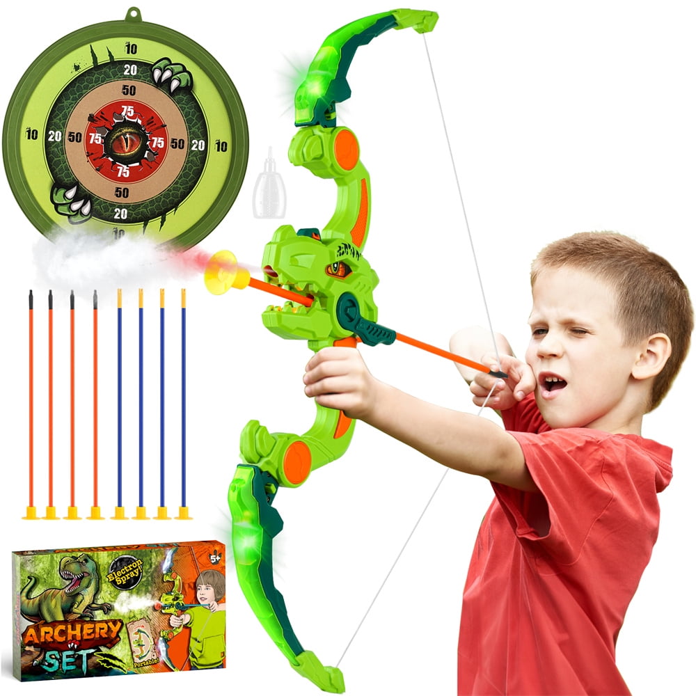 Betheaces Kids Archery Set - Dinosaur Bow with Light, 8 Arrows, Ages 4-12 - Walmart.com
