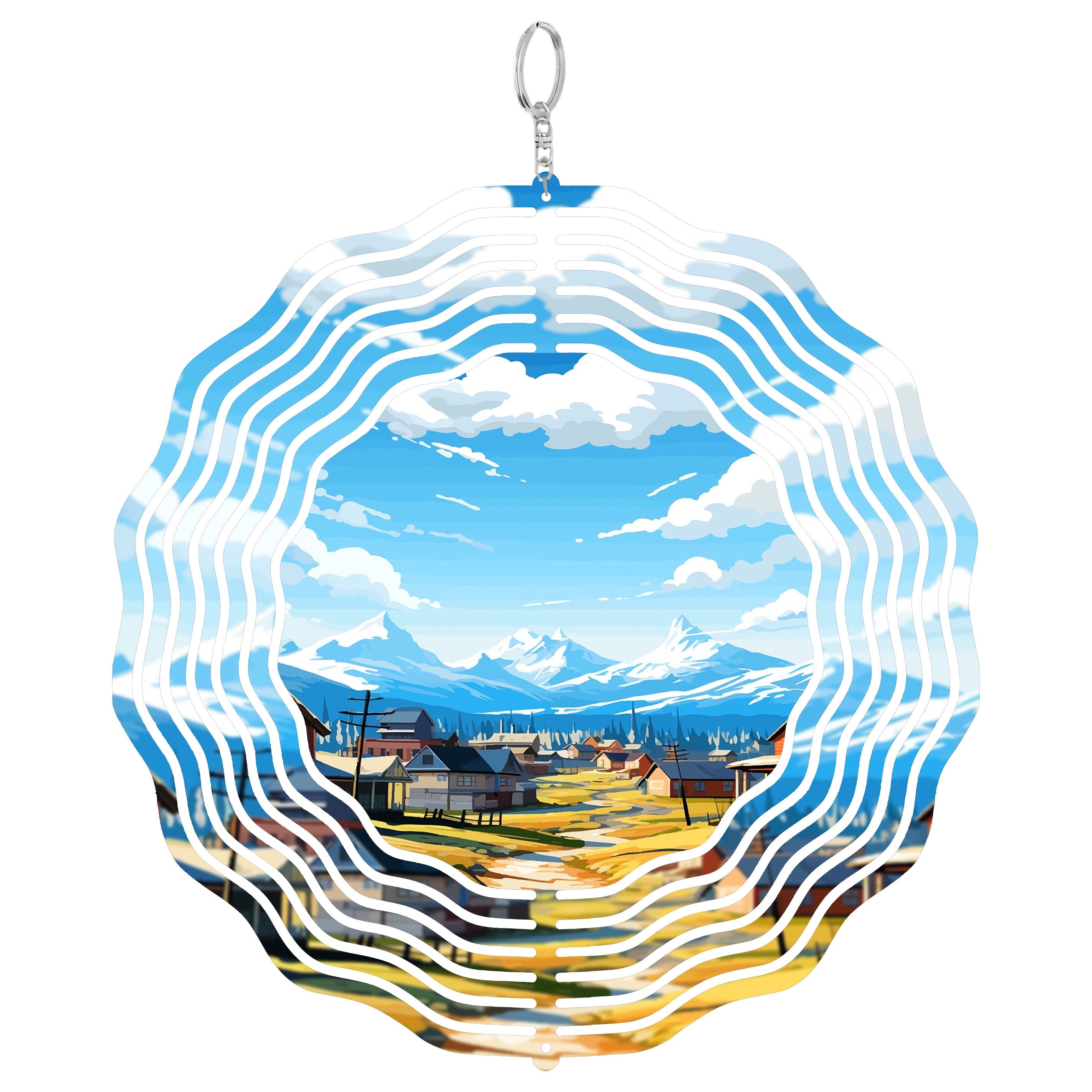 Bethel Alaska Wind Spinner, 3D Kinetic Tundra Yard Art Outdoor Hanging ...