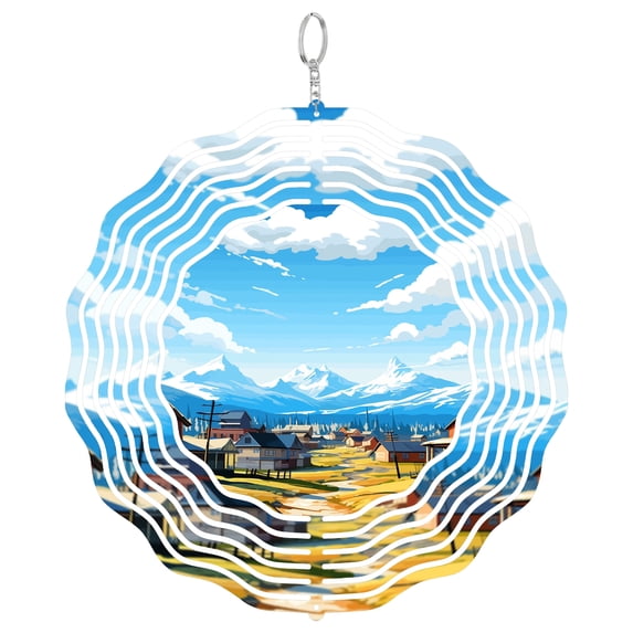 Bethel Alaska Wind Spinner, 3D Kinetic Tundra Yard Art Outdoor Hanging ...