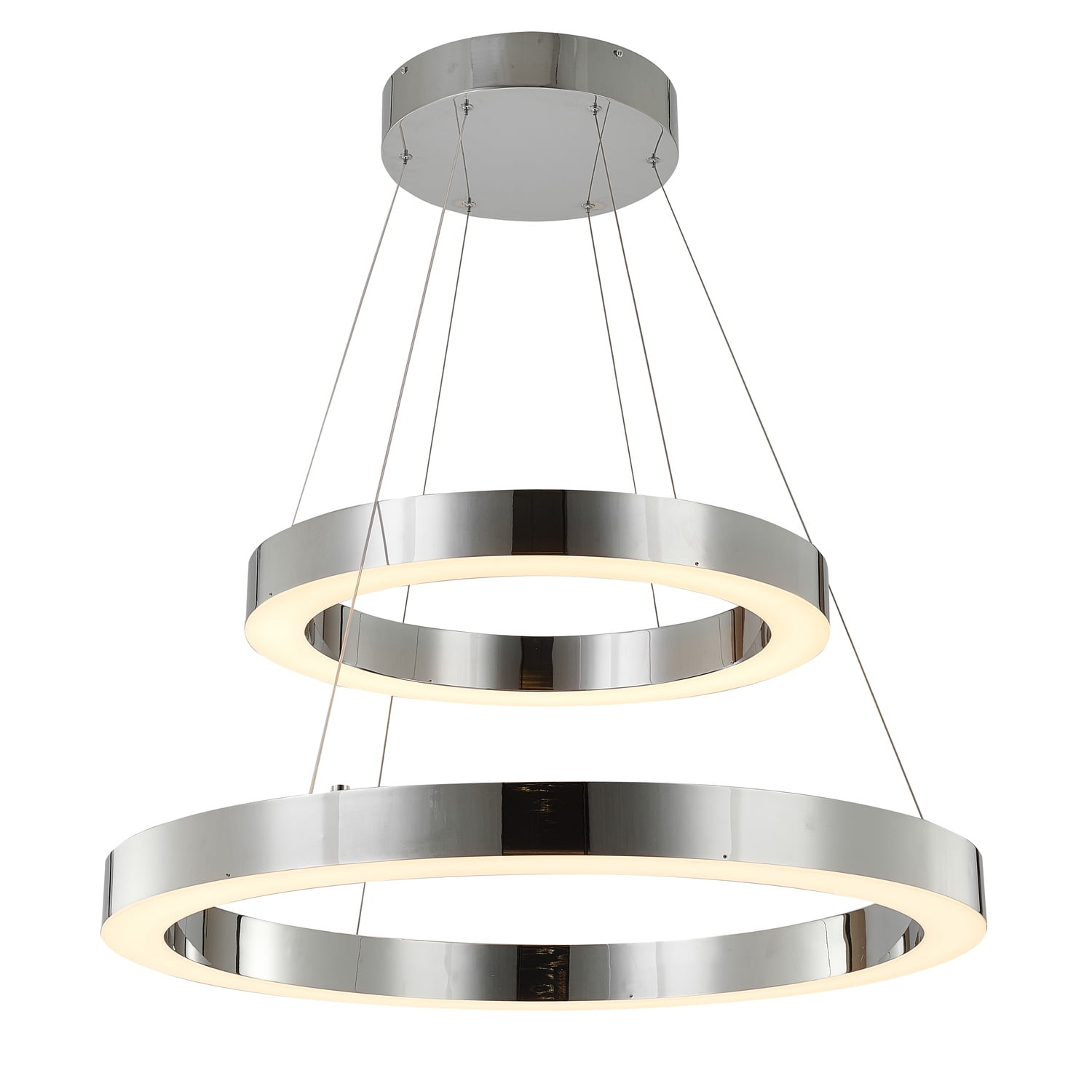 Bethel Chrome Stainless Steel Frame Led Light Fixture With Double Halo ...