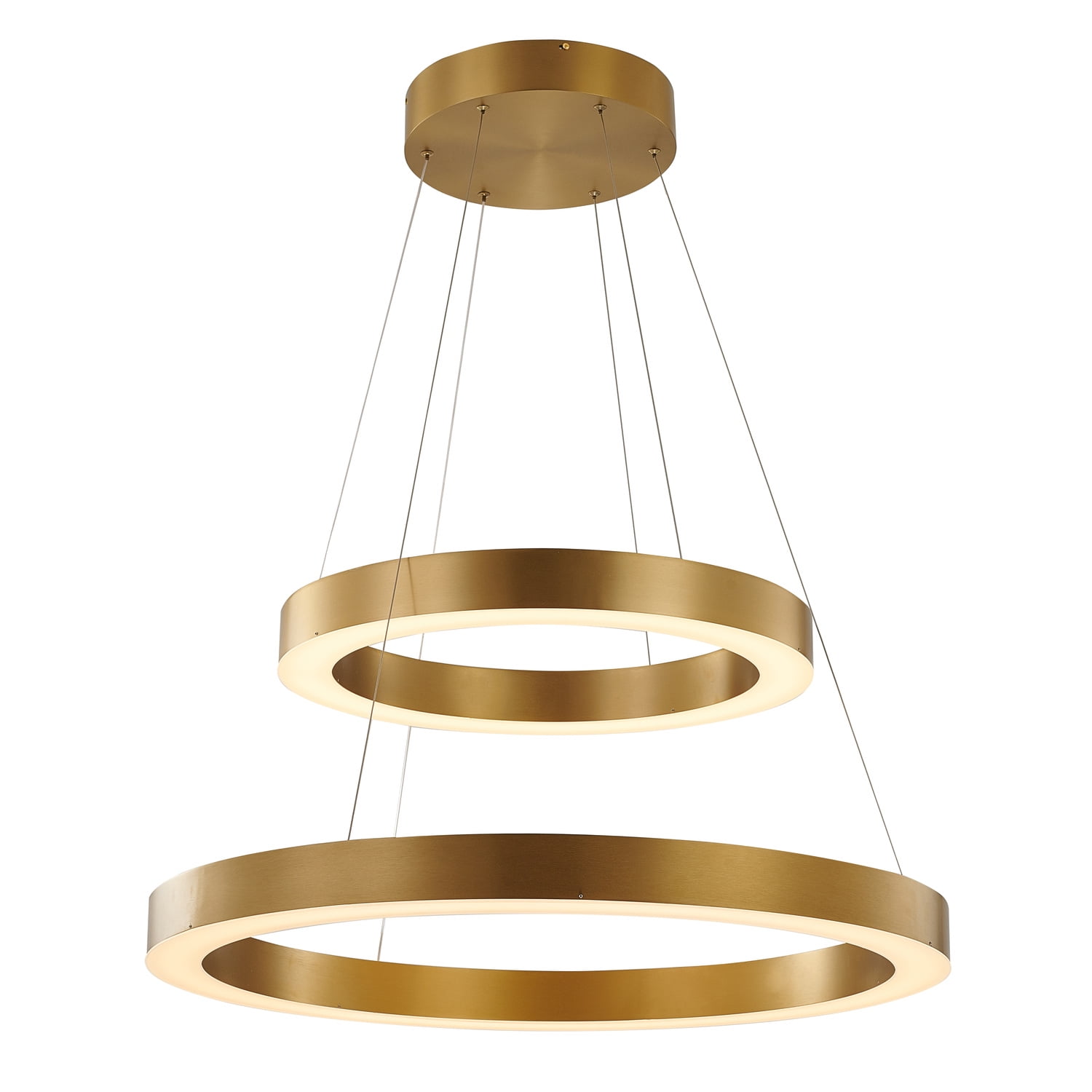 Bethel Gold Stainless Steel Frame Led Light Fixture With Double Halo ...