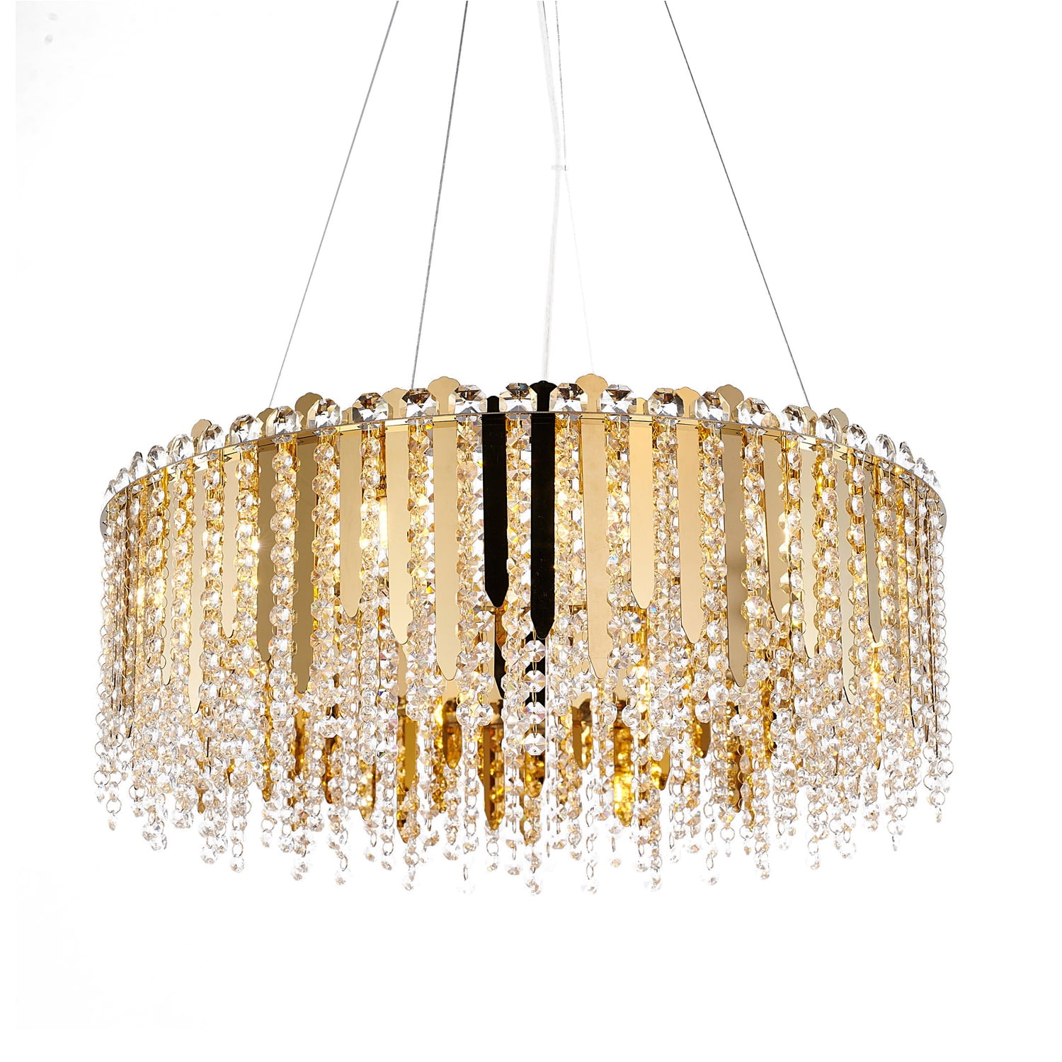 Bethel International Chandelier Gold Stainless Steel & Crystal ...