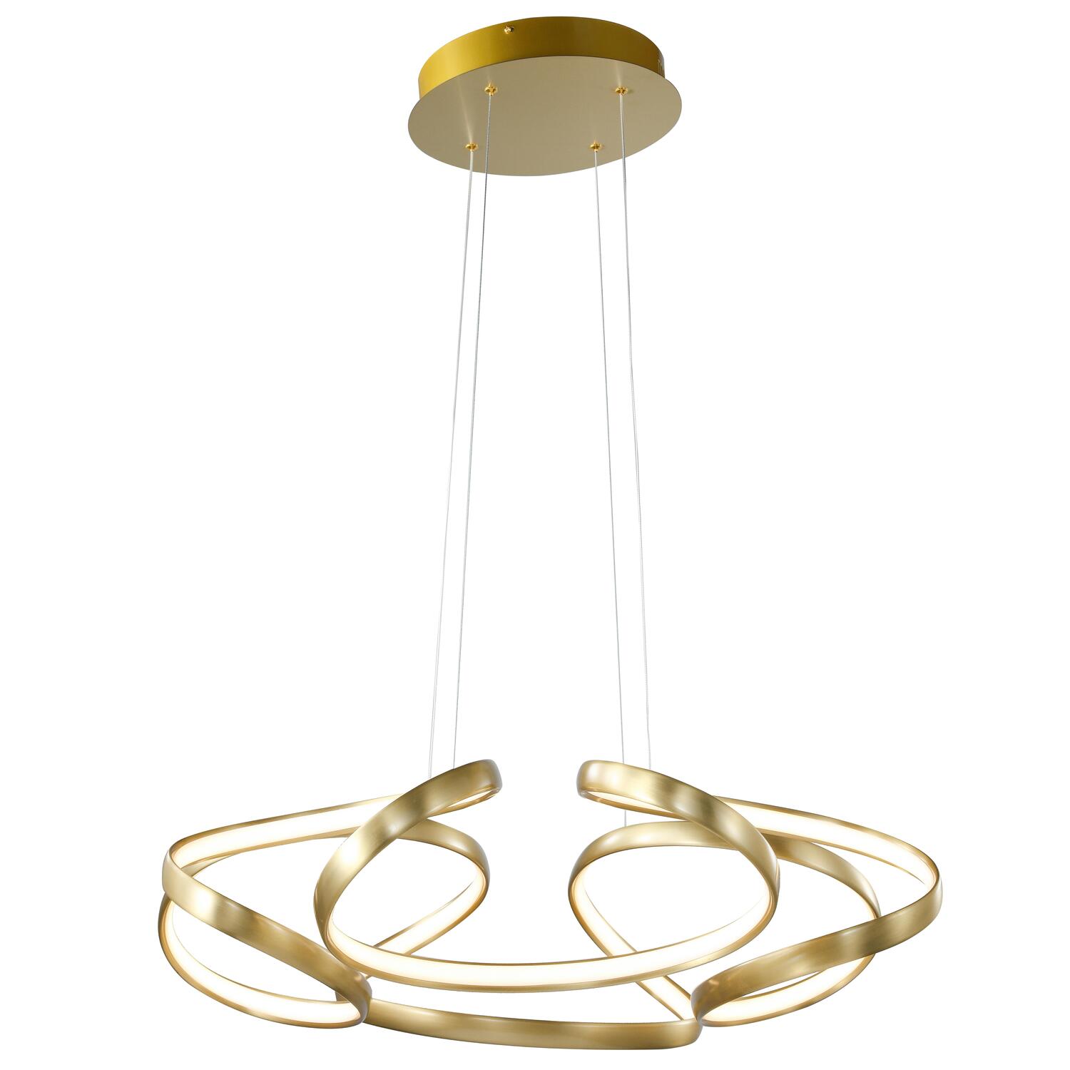 Bethel International LED Chandelier Gold Aluminum - Walmart.com