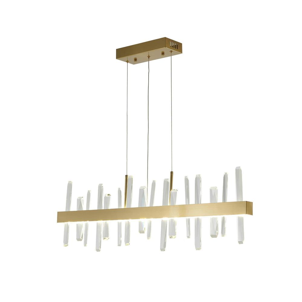 Bethel International LED Chandelier Gold Stainless Steel & Crystal ...