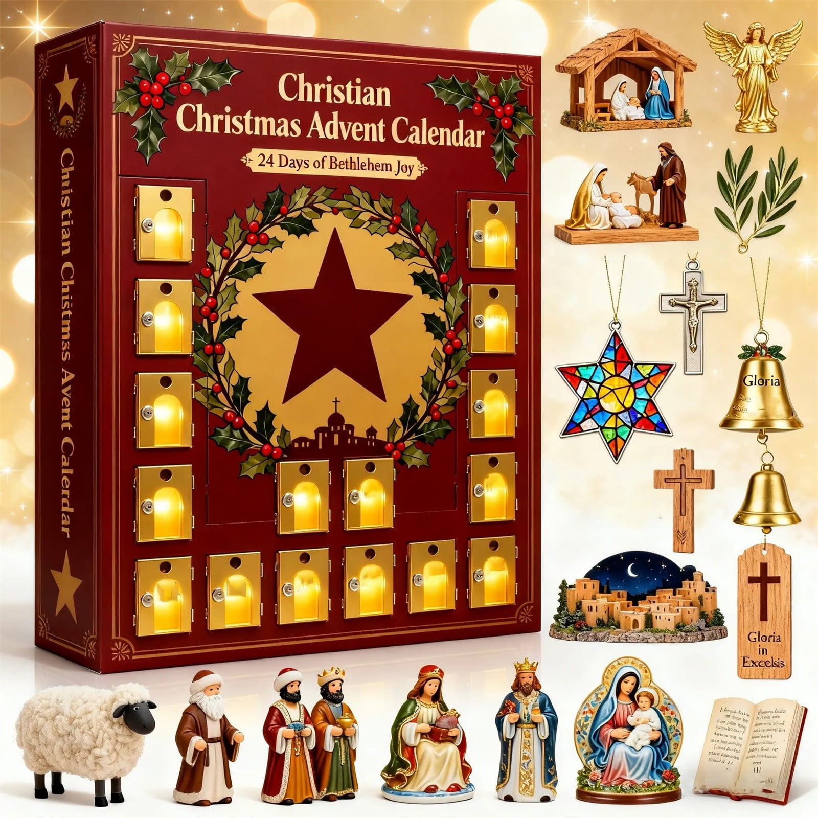 Bethlehem Advent Calendar – 24 Days of Christmas Countdown with Mini ...
