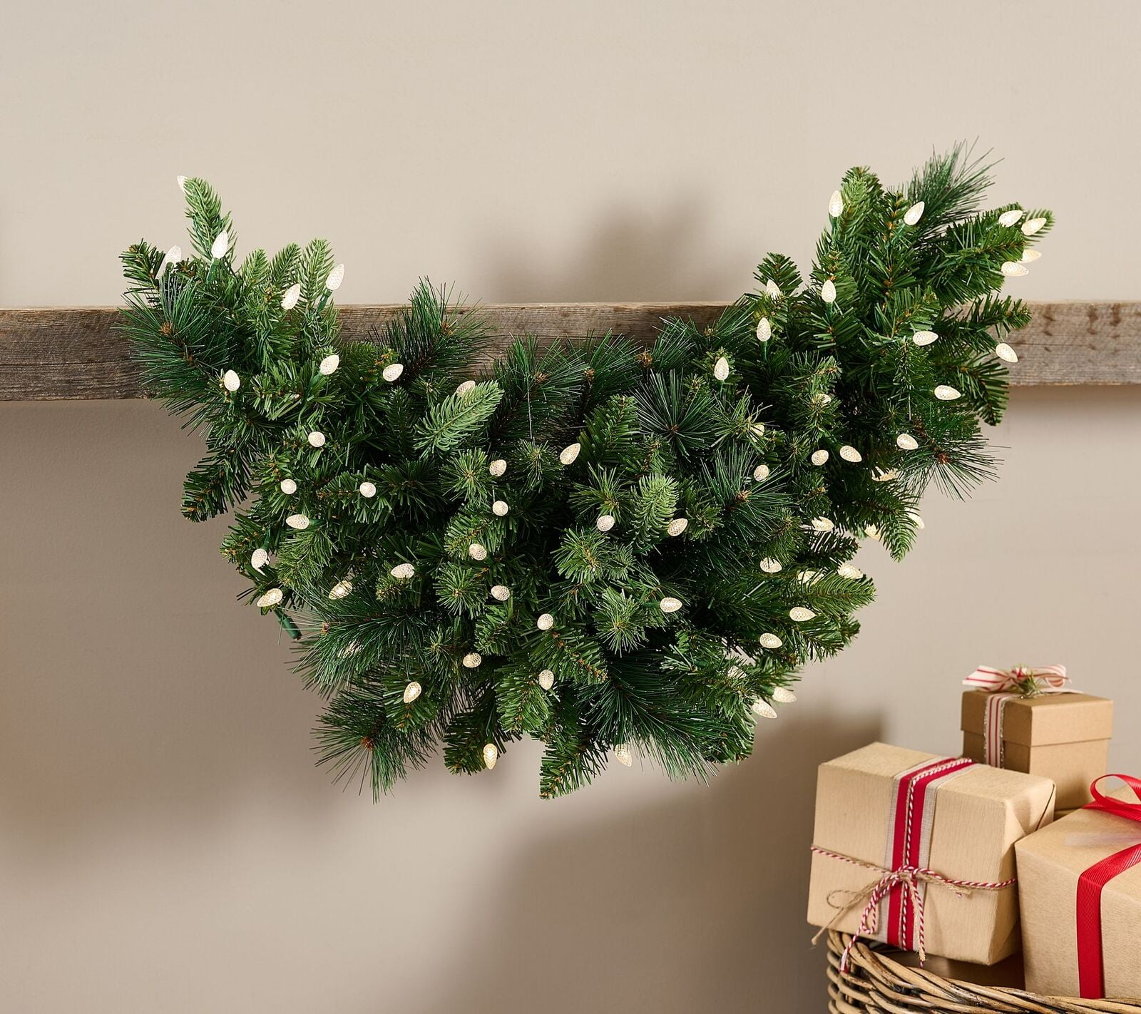 Bethlehem Lights 36" Overlit Swag with 3-in-1 LEDs in Green - Walmart.com