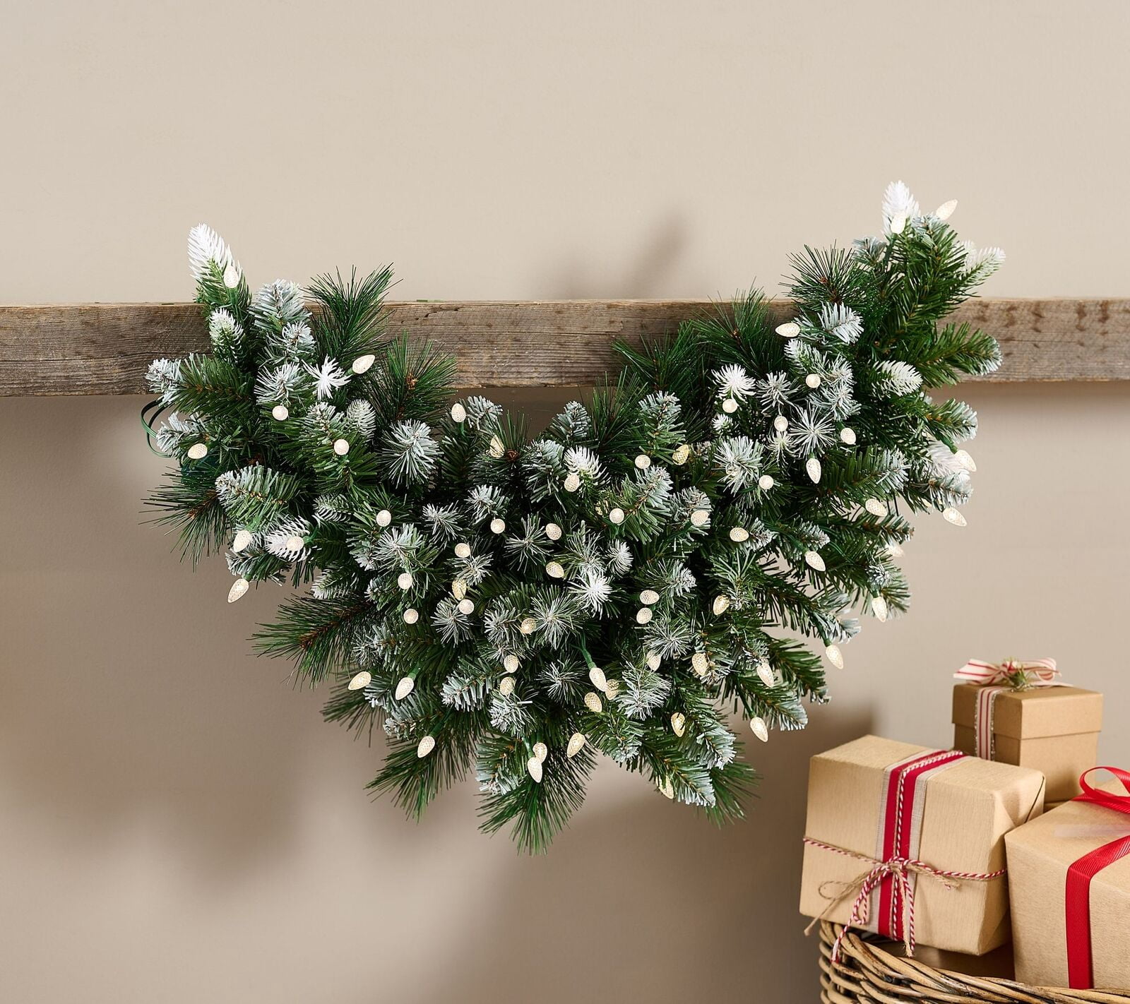 Bethlehem Lights 36" Overlit Swag with 3-in-1 LEDs in Snow Kissed ...