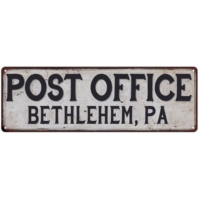 Bethlehem, Pa Post Office Metal Sign Vintage 6x18 106180011447 ...