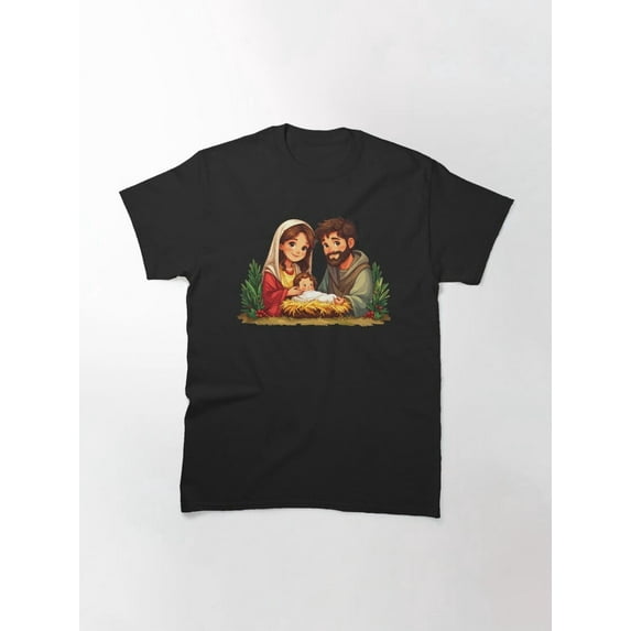 Bethlehem Scene Mary Giving Birth Baby Jesus Christmas Unisex T-Shirt ...