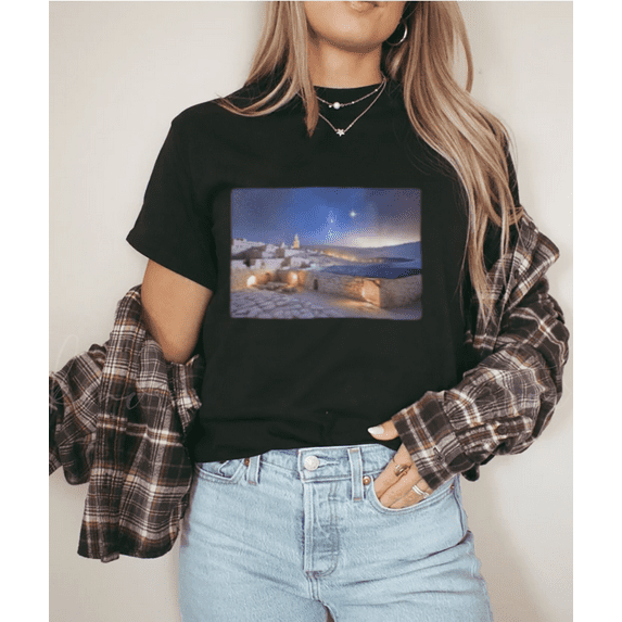 Bethlehem Star II Bright Holy Light Faith Inspired Art Unisex T-Shirt ...