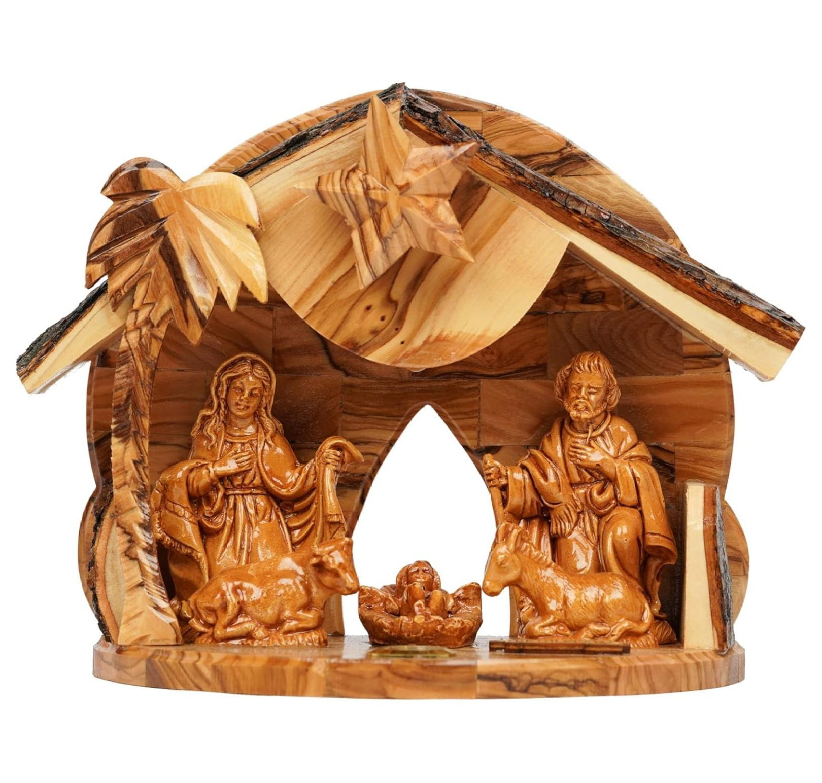 Bethlehem Wooden Nativity Musical Set Made of Olive Wood in The Holy ...