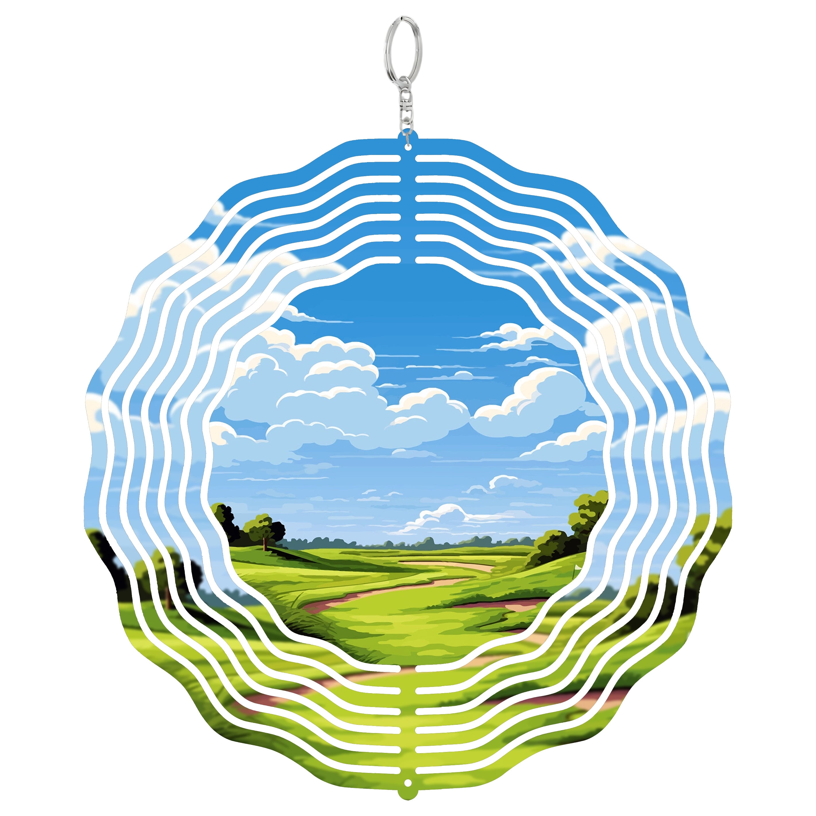 Bethpage Golf Wind Spinner, 3D Kinetic Course Landscape Yard Art ...