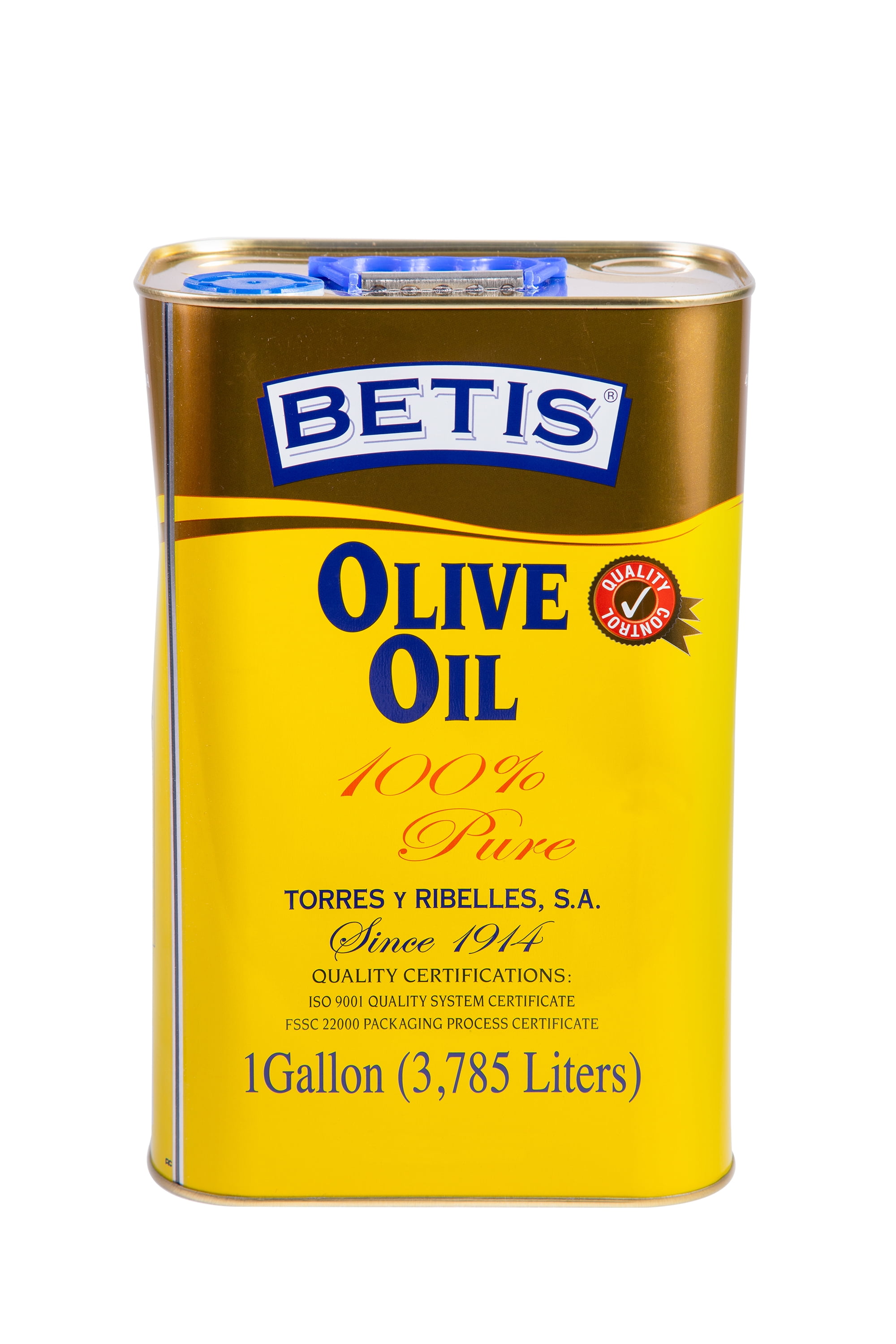 Betis 100% Pure Organic Olive Oil 1GL Can - Walmart.com