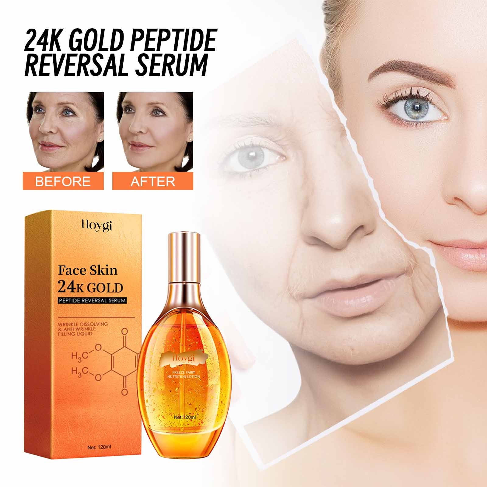 Betivan Back to School 24k Gold Peptide Reversal Serum, Moisturizing Boost, Reduce Wrinkles ...