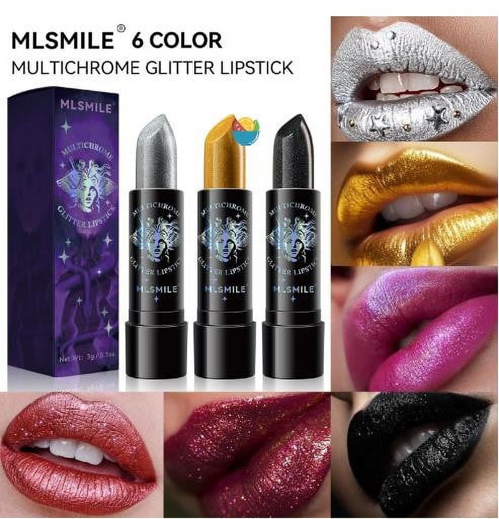 Betivan Beauty Glitter Lipstick,Metallic Gold Shimmer Diamond Sparkle ...